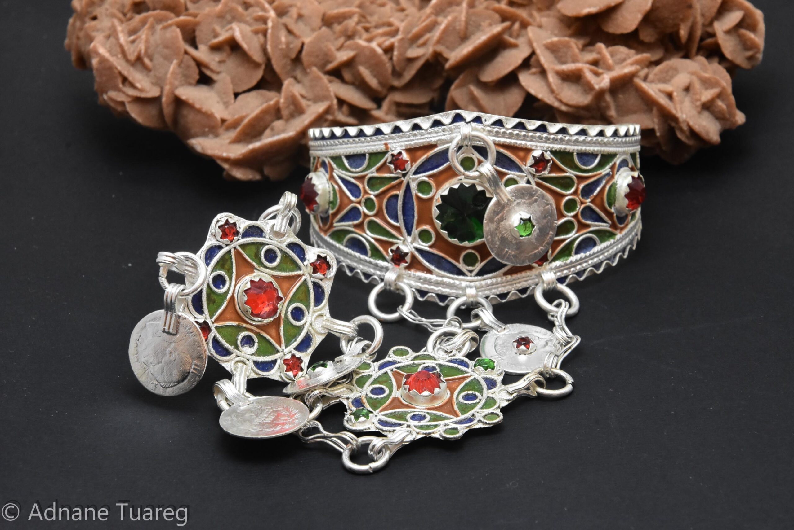 Bracelet Woman Cuff Enamel , Moroccan Berber Enamel Bracelet With Ring ...