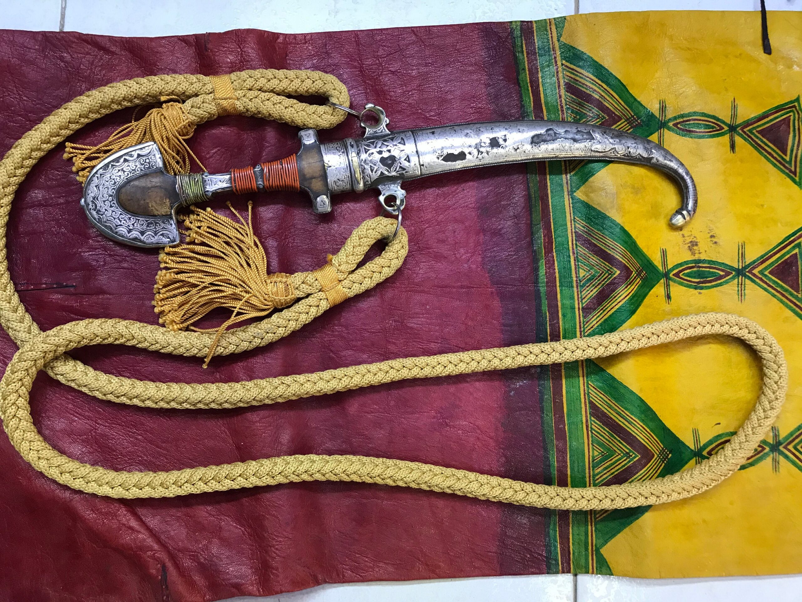 Moroccan Handmade Arabic Dagger Knife BERBER with silk belt Koummya ...