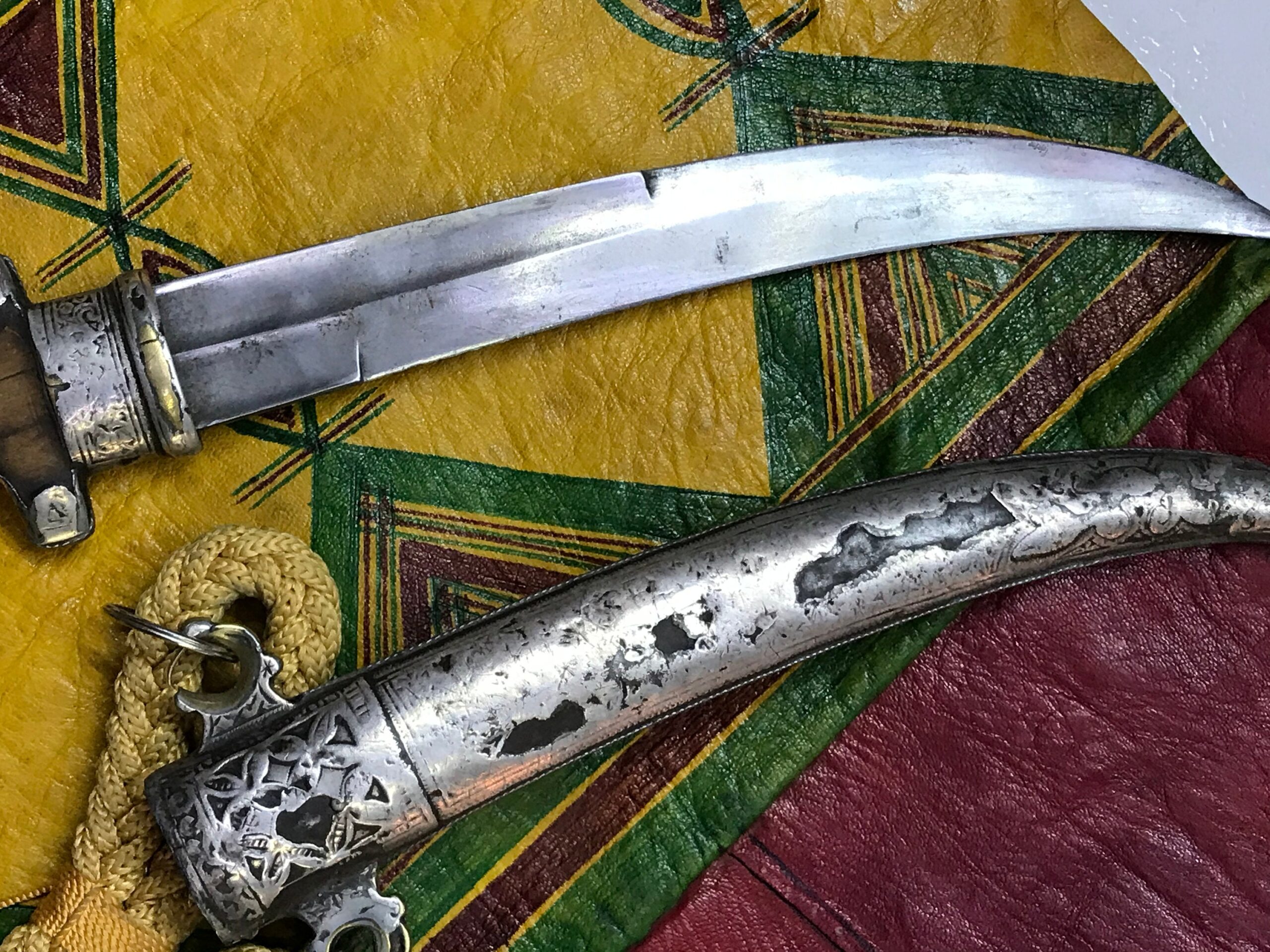 Moroccan Handmade Arabic Dagger Knife BERBER with silk belt Koummya ...