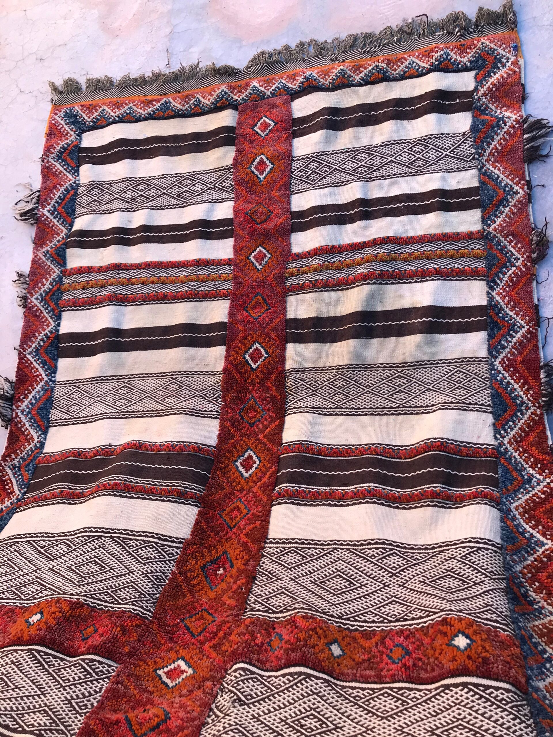 Old Fine Berber Kilim – Zemmour Tribe – Middle Atlas, Morocco ,Kilim ...