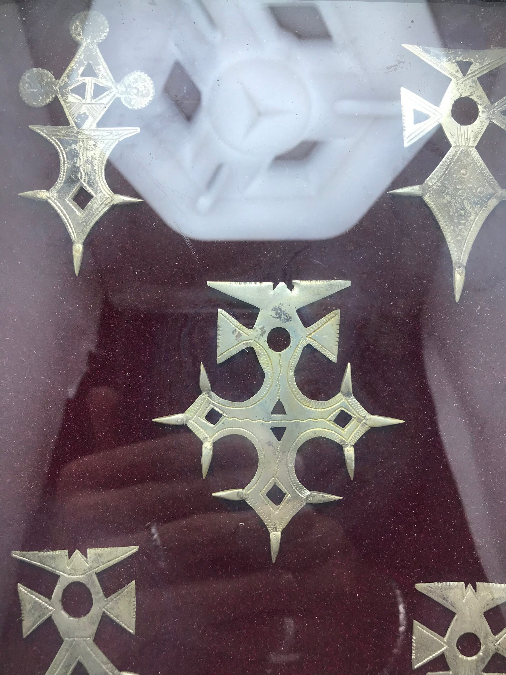 TABLEAU Ancienne croix du sud niger mali AVEC 5 croix EN argent touareg ...