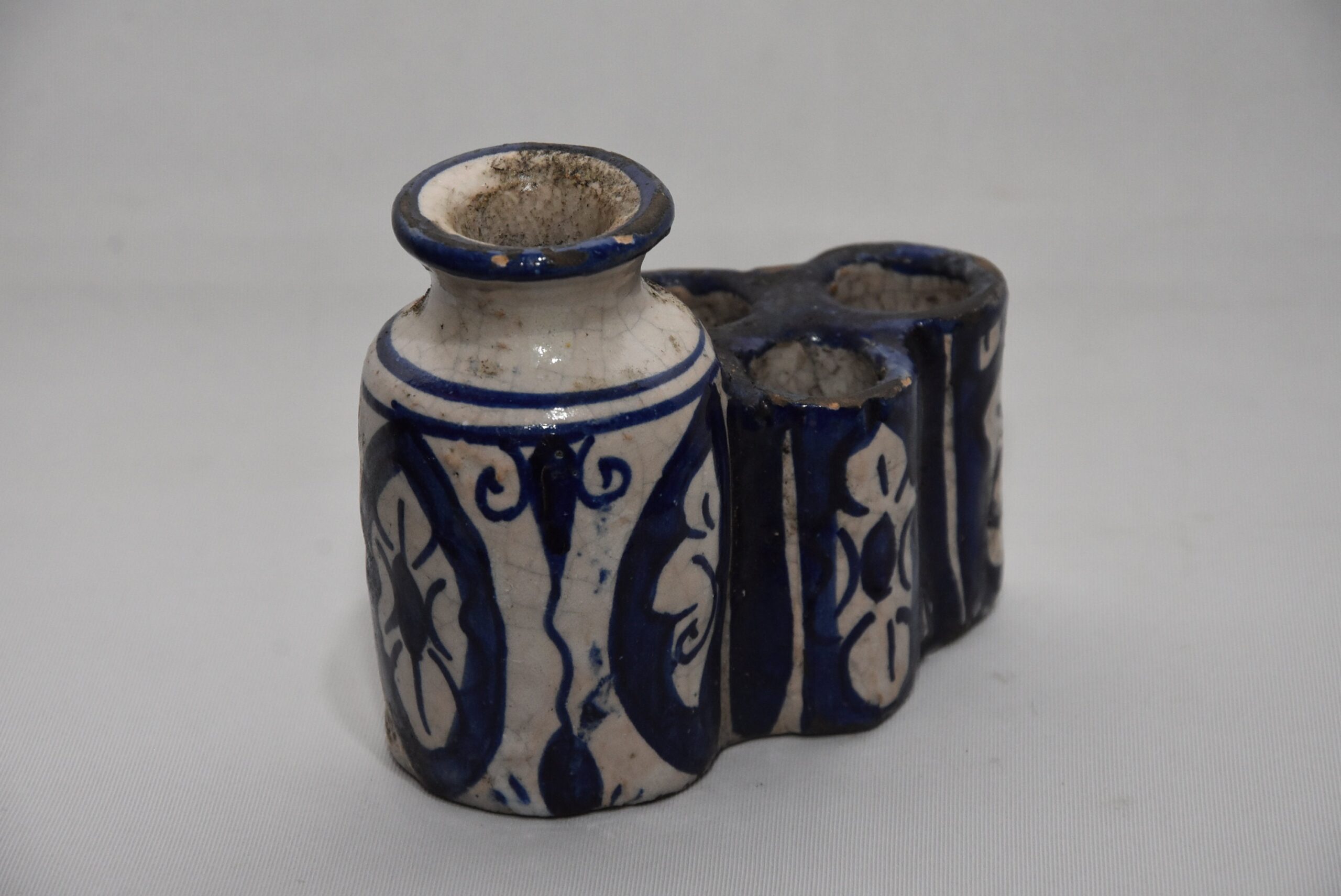 Vintage Ceramic Terracotta Inkwell Pottery Old 1900s - Etuareg