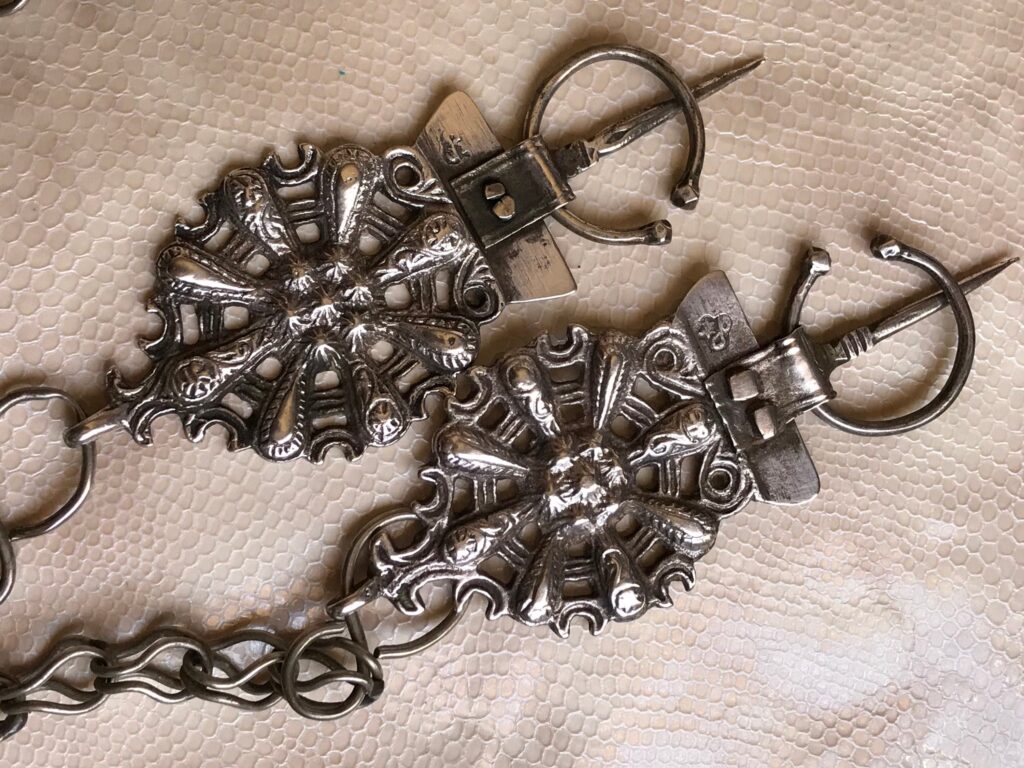2 fibula marocain vallée draa, berbère ancien Rare fin argent péroné ...