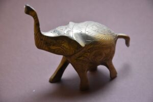 Moroccan Brass Elephant , Fes Brass Statue Elephant - Etuareg